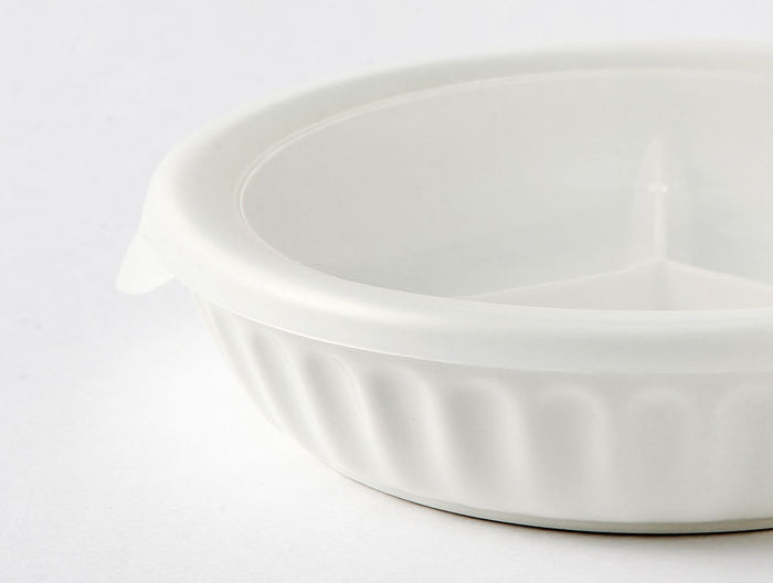 Ceramic Divided Side Dish Container with Lid