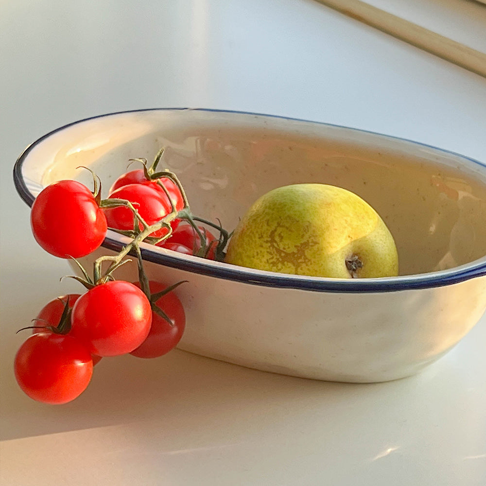 Epok Blue Rim Series - Deep Oval Bowl