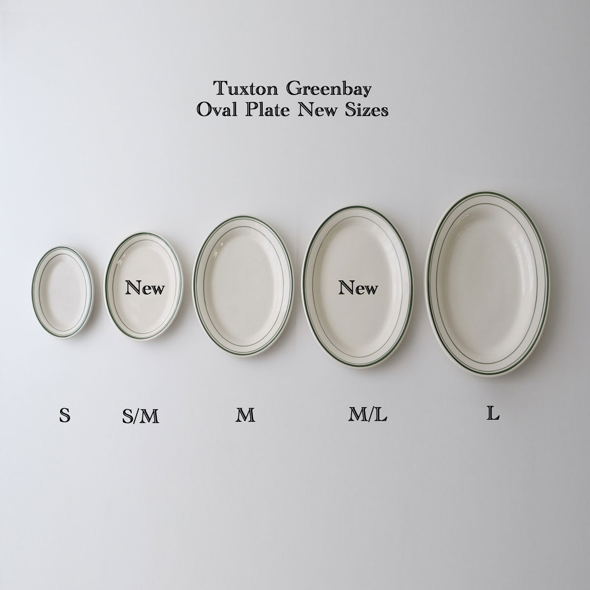 TUXTON Green Bay Oval Plates (5 Sizes)