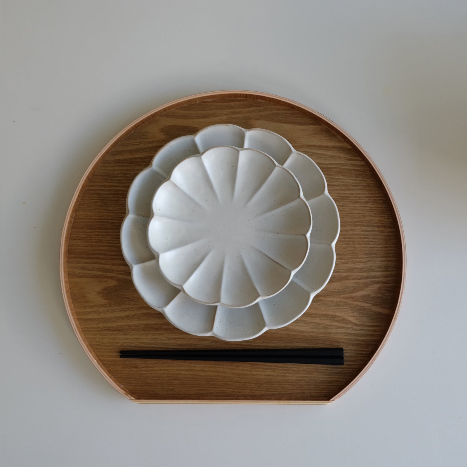 Half Moon Wood Tray - Light Brown